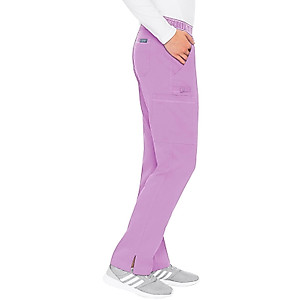 Med Couture Women's Yoga Pull-On Pant with 7 Pockets Ultra-Soft Rib-Knit Waistband and 2-Way Stretch Technology - MC7739, S, Lilac