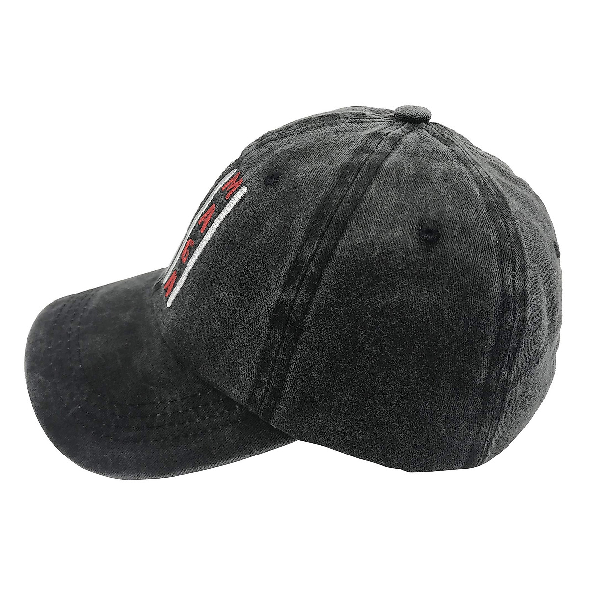 Unisex Make America MAGA Great Again Vintage Adjustable Baseball Cap Denim Dad Hat (One Size, Embroidered Black)