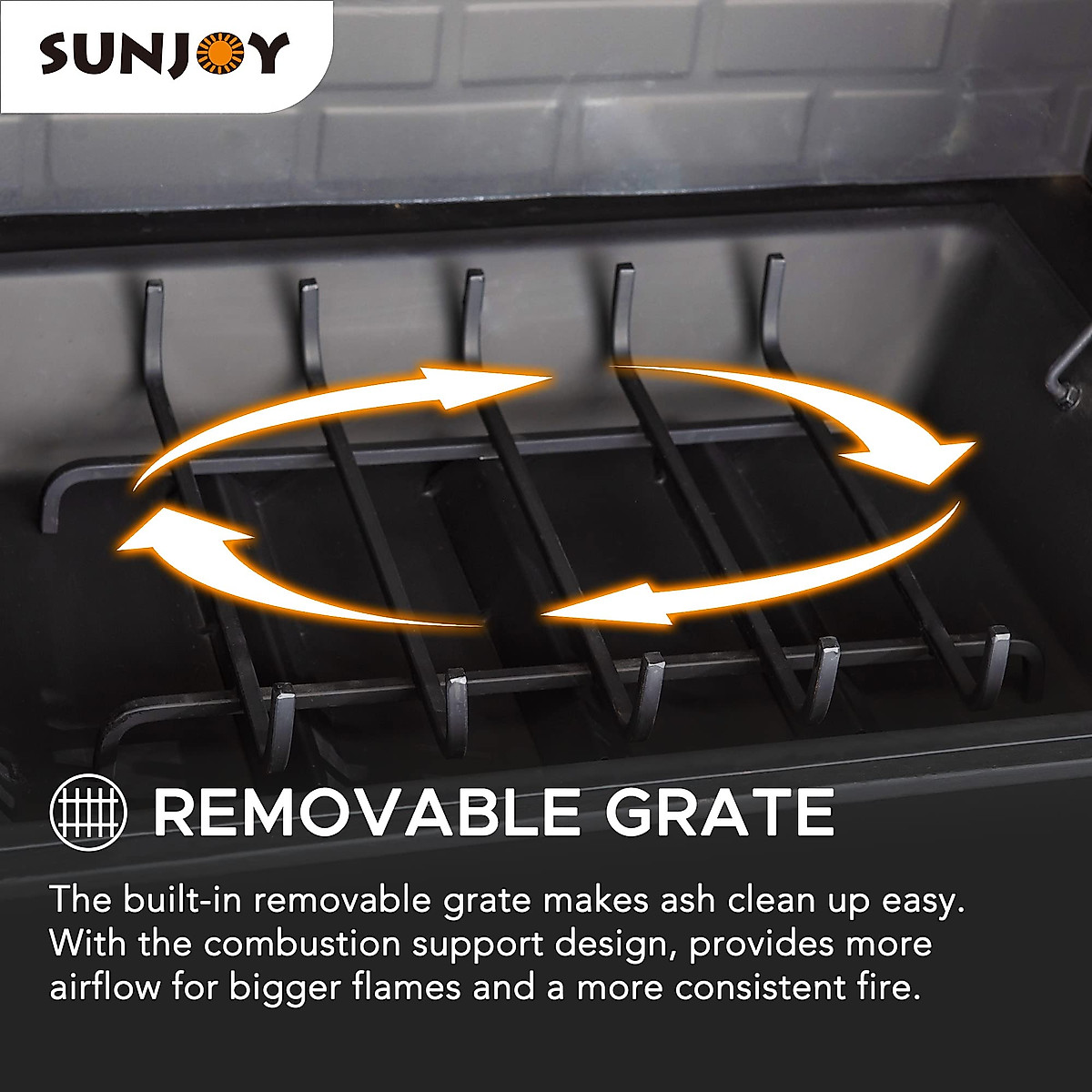 Sunjoy Outdoor Fireplace, Patio Wood Burning Fireplace with Steel Chimney, Mesh Spark Screen Doors, Fire Poker, and Removable Grate, Copper and Black