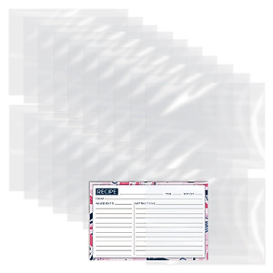 Better Kitchen Products Crystal Clear Recipe Card Covers, 4 x 6 Inch, 200 Pack