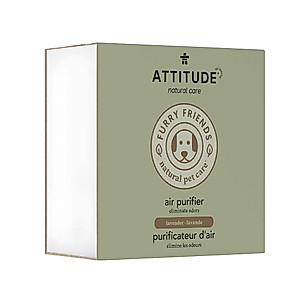 ATTITUDE Air Purifier with Activated Carbon Filter, Plant- and Mineral-Based Ingredients, Traps Pet Odors and Pollutants, Vegan and Cruelty-free, Lavender, 8 Ounces