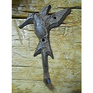 Antiques Vintage/Hooks Cast Iron/Coat Hook/Locker Rooms/Kitchens 3 Cast Iron Hummingbird Towel Hanger Coat Hat Hooks, Key Rack Garden Hook Bird