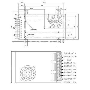 eTopxizu 12v 30a Dc Universal Regulated Switching Power Supply 360w for CCTV, Computer Project, 3D Printer