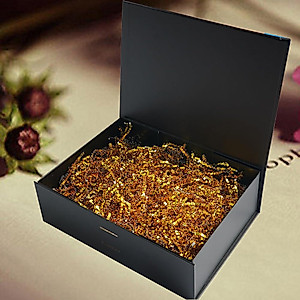 Keoferlo Gold Crinkle Cut Paper Shred Filler 1/2 LB Metallic Iridescent Stuffing for Gift Boxes Gift Wrappings Gift Baskets (Metallic Gold)