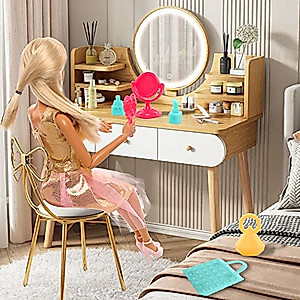 BARWA 57 Pack Doll Clothes and Accessories 5 Fashion Dresses 4 Tops 4 Pants Outfits 3 Wedding Gown Dresses 3 Swimsuits Bikini 5 Mini Dresses, 10 Hangers 15 Shoes Computer Cosmetic for 11.5 inch Doll