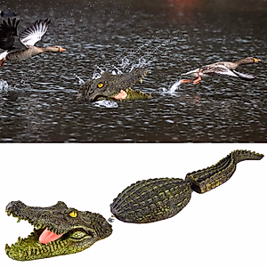 Sotiff 31.5 Inches Floating Alligator Decoy Floating Crocodile Decoy for Pool Fake Alligator Pool Float Statue Toy Garden Animal Figurines Water Pond Decorations for Pond Outdoor Yard, Green