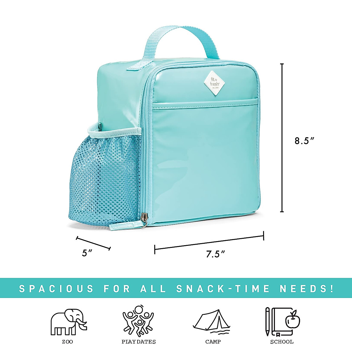 Fit+Fresh DIY Sticker Insulated Lunch Box, Lunch Box - Lunch Bag, Lunch Box for Girls, Lunch Box for Boys, Lunchboxes