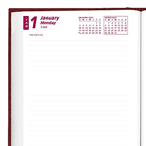 Brownline 2024 Traditional Daily/Monthly Planner, Untimed Journal, 12 Months, January to December, Perfect Binding, 7.5" x 5", Bright Red (CB387.RED-24)