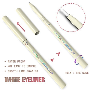 KAIQIKAIXI 5 White Eyeliner Pen, Eyebrow Pen,Eye Shadow Pencil, Lip Line Pen, Eyelid Pad, Pencil Makeup Set Tool