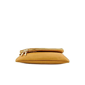 FashionPuzzle Envelope Wristlet Clutch Crossbody Bag with Chain Strap (Mustard) One Size