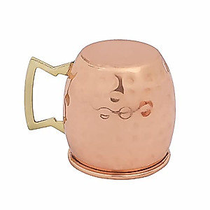Buddha4all 2 Oz. Solid Copper Mini Moscow Mule Shot Mug Set Authentic 100% Solid Copper Hammered Moscow Mule Mug 2-Oz Shot Glass - Set