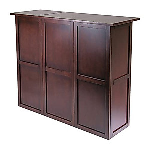 Winsome Newport 40.16 x 50 x 17.87-Inch Wood Expandable Counter Wine Bar, Antique Walnut (94350)