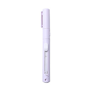 Mini Pen Style Shears,Folding Student Portable Scissor with Cover,Ceramic Pencutter Stainless Steel Shears(Purple)