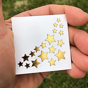 FashionTats Gold Stars Eye Accent Temporary Tattoos | 20 - Pack | Skin Safe | MADE IN THE USA | Removable
