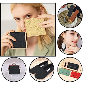 Picheng Embossed Faux Leather Sheets: Flower Textured Leather Rolls 13.8"X53"(35cmX135cm),Faux Leather is Great for Making Crafts,Leather Earrings, Bows,Sewing DIY Projects (Black)