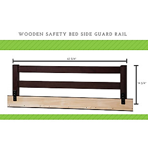 Wooden Safety Bed Side Guard Rail for Toddler, Kids and Children’s Beds (Cherry)