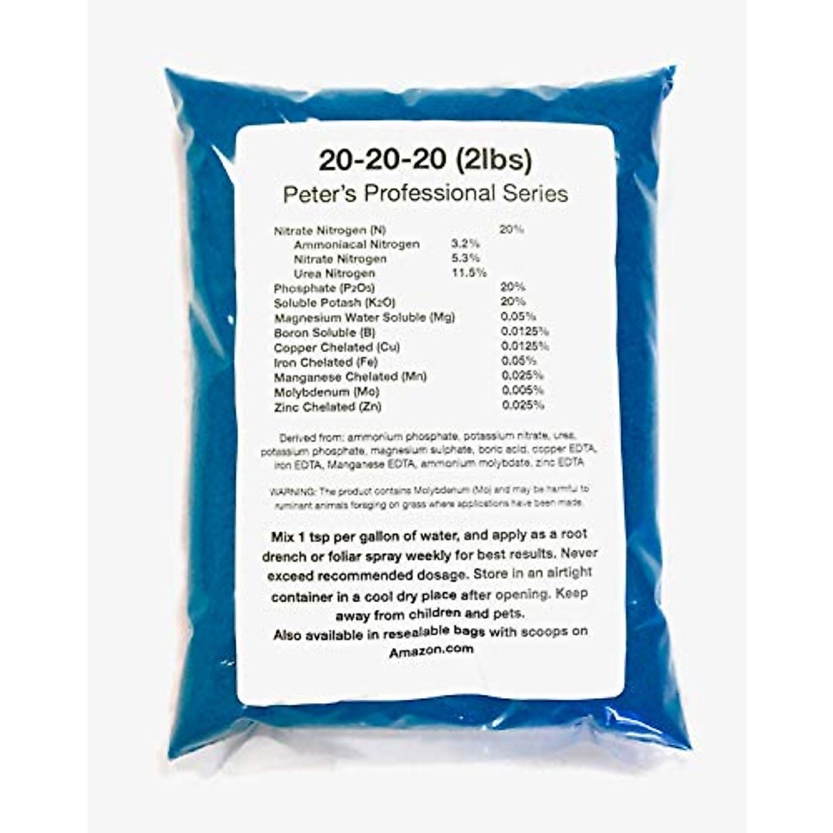 Peter's 20-20-20. 2 Pounds. General Purpose Water Soluble Fertilizer with Micro Nutrients.