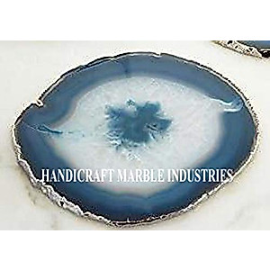 Agate Coaster #4 design Gold Rimmed Teal Color Coaster Wholesale Drink Coaster Tableware Bar Accessories Dinning Table Accessories