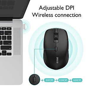 BreSii Wireless Bluetooth Mouse: Wireless Mouse for Laptop, 5PACK Bluetooth Computer Mouse Ergonomic Optical Mice Wireless Silent USB Mouse for IPAD MacBook Tablet Notebook PC Phones