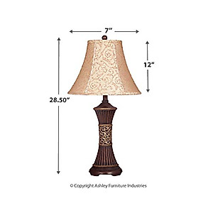 Signature Design by Ashley Mariana Antique Table Lamp, 2 Count, 28.5", Antique Brown