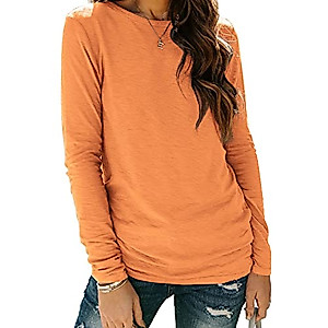 AUTOMET Womens Long Sleeve T Shirts Halloween Clothes Crewneck 2023 Fall Outfits Tunic Tops Fitted Shirts Basic Cute Tee
