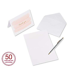 American Greetings Thank You Cards with Envelopes, Pink Brushstrokes (50-Count)
