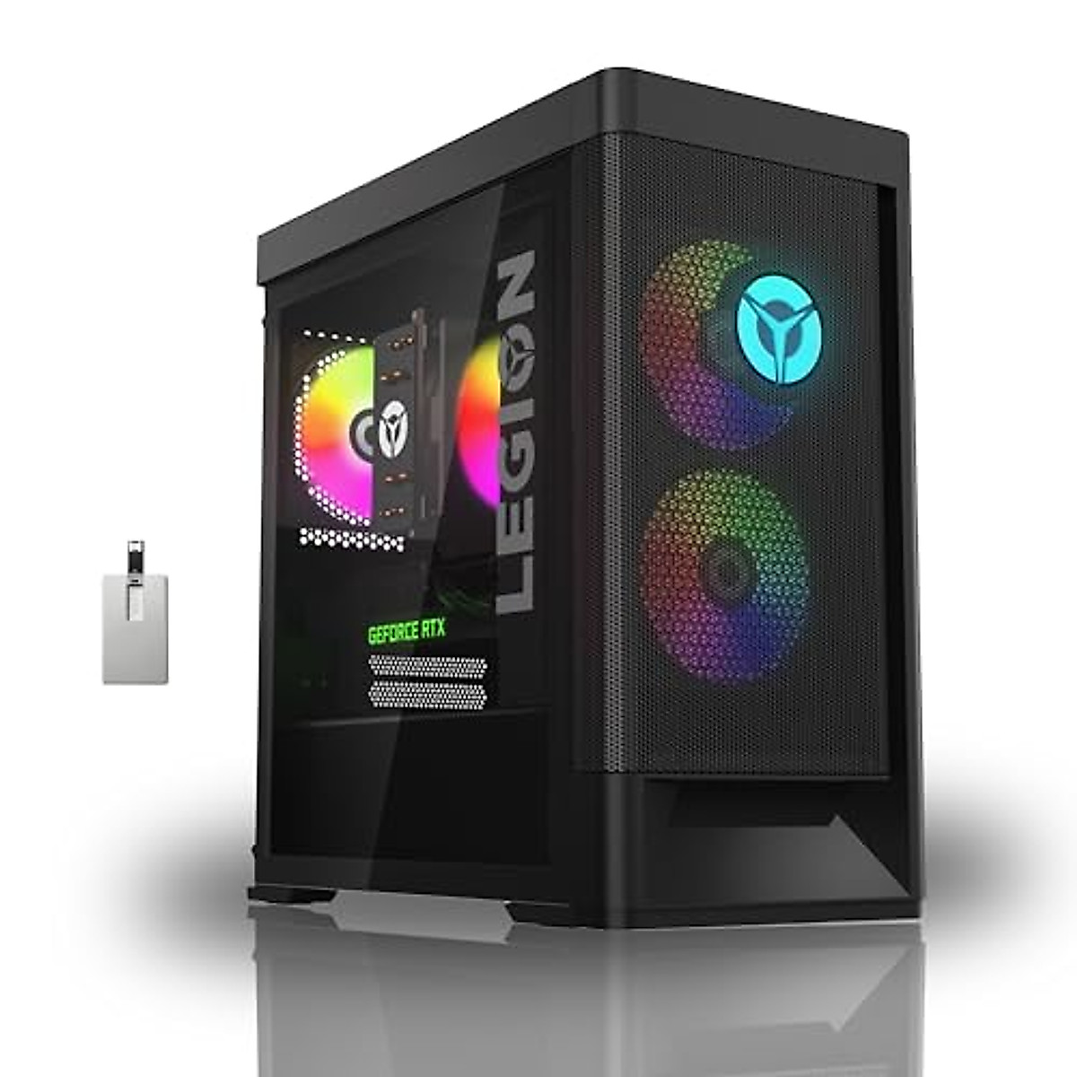 Lenovo Legion 5i Tower Gen 7 Gaming Desktop, Intel Core i7-12700 Processor, 64GB DDR5 RAM, 4TB PCIe SSD + 4TB HDD, NVIDIA GeForce RTX 3060 12G DDR6, Win 11 Pro, Black, 32GB Hotface USB Card
