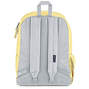 JanSport Cross Town Backpack, Pale Banana, 17" x 12.5" x 6" - Simple Bookbag Adults with 1 Main Compartment, Front Utility Pocket - Premium Accessories