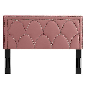 Modway Greta Channel Tufted Performance Velvet Full/Queen Headboard in Dusty Rose