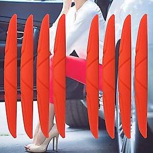 Hosawtek Car Door Edge Guards - Anti-Scratch Black Rubber Bumper Protectors - 6-Pack for All Vehicles(Sedan, Truck, SUV) - Easy to Install with Strong Adhesive (Red)