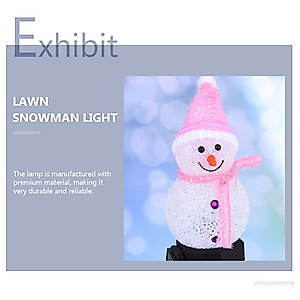 NUOBESTY 1pc Christmas Solar Christmas Night Light Christmas Pathway Markers Snowman Landscape Light Exterior Solar Powered Lights Creative Lawn Light Outdoor Ground Plug