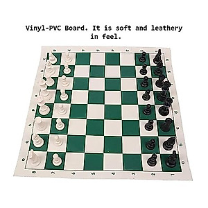 Portable Chess Checkers Set,Professional Tournament Chess Board with Chess Checkers,2 in 1 Travel Board Games for Kids and Adults, Folding Roll up Chess Game Sets