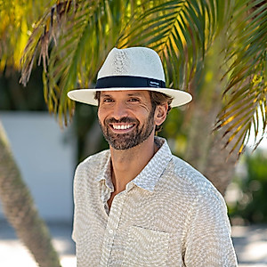 Panama Jack Original Matte Toyo Straw Men's Sun Safari Hat (Ivory, Large)