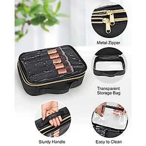 Relavel Travel Makeup Bag, Clear Makeup Organizer Bag Portable Cosmetic Bag, Cute Transparent Makeup Case For Women with Accessories