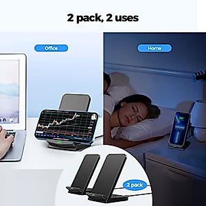 Wireless Charger [2 Pack], 15W Fast Wireless Charging Stand,Qi Wireless Charger Compatible with iPhone 13/12 /11Pro Max/XR/XS/X/8 Plus,Galaxy S21/S20/S10/S9/S8/Note 20/10,Google,LG,etc