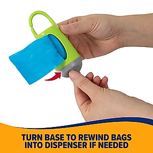 Arm & Hammer Dog Poop Bag Dispenser With 30 Count Dog Poop Bags With Activated Baking Soda, 9 x 14 Inches, Black