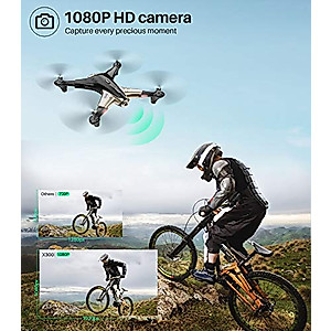 SYMA Drone with 1080P FPV Camera,Optical Flow Positioning,Tap Fly,Altitude Hold,Headless Mode,3D Flips,2 Batteries 40mins Flying UFO Remote Control Quadcopter for Kids Beginners