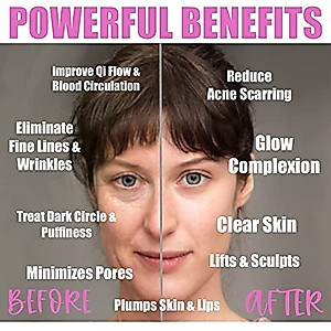 Emuya Gua Sha Facial Tools – Guasha Tool for Face - Gua Sha Stone Massage Tool for Sculpting, Scarping, Contour Jawline, or Body – Black Bian Stone Massager in 7 Edges for Skincare