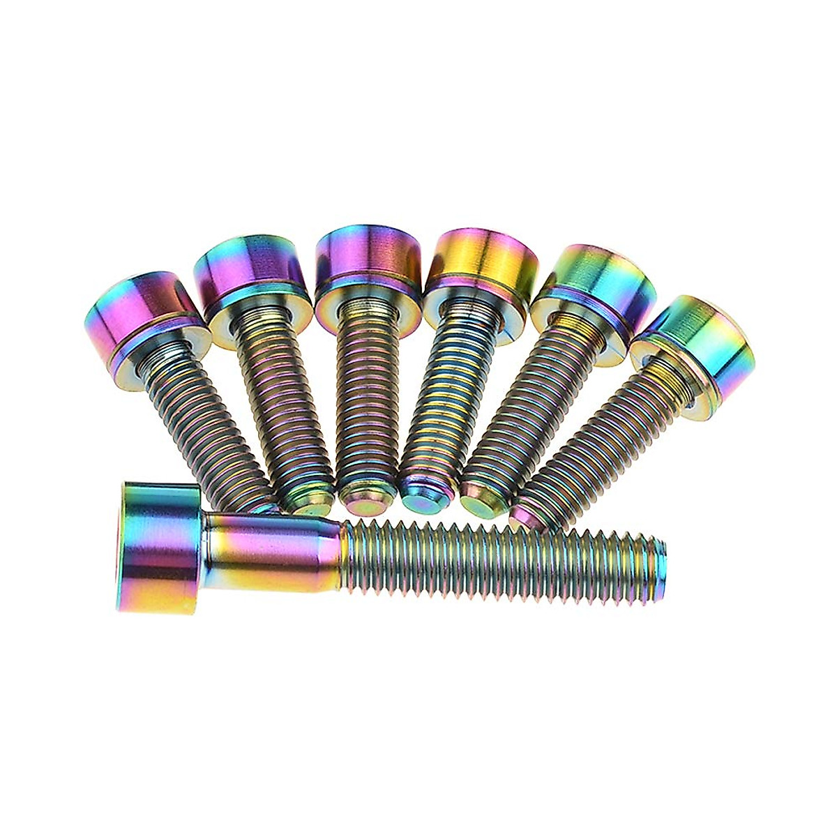 Yaruijia Square Head Titanium Allen Bolts M6 35mm and Hexagon Socket Screws with Washer M5 16mm M5 18mm M5 20mm for Bicycle Stem (M5x20mm+M6x35mm, Rainbow)