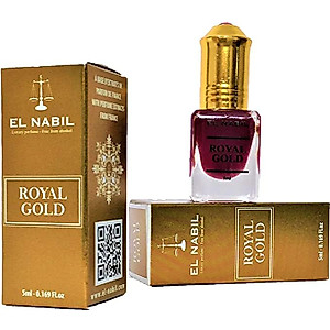 El nabil royal gold arabian perfume oil | royal oil | fragrance perfume oil | perfume oils for women and men | vanilla perfume oil | 0.17 Fl Oz (ROYAL GOLD)
