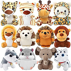 Small Stuffed Animals Bulk, Cute Stuffed Animal Keychains Bulk, Safari Stuffed Animals Plush Toy Elephant Giraffe