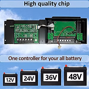 40amp Solar Charge Controller 12V 24V 36V 48V Auto,PWM Solar Controller 40A with Backlit Display, Temperature Sensor,4 USB Ports, Fit for Solar Panels Gel Sealed Flooded and Lithium Battery