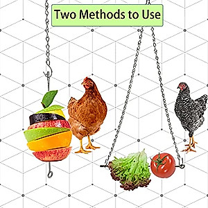 4PCS Chicken Coop Toys-Chicken Xylophone Toy Chicken Veggies Fruit Skewers Lettuce String Bag Hanger Chicken Treats Holder for Hens Roosters Chicks