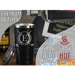 Onebttl Golf Gifts for Men With Initial - 20oz Travel Mug With Golf Design, Perfect for Golfers & Lovers, Birthday, Christmas - E