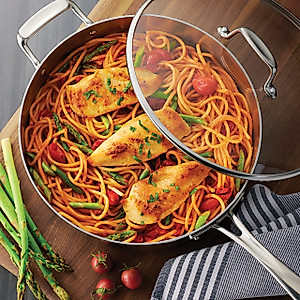 Tramontina Stainless Steel Tri-Ply Clad 12-Piece Cookware Set, Glass Lids, 80116/1012DS