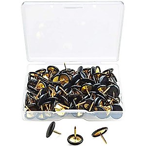 100 PCS Push Pins,Thumb Tacks, Board Pins for Cork Board, Push Pins for School, Office, Map, Photo Wall, Cork Board Bulletin Board(Black)
