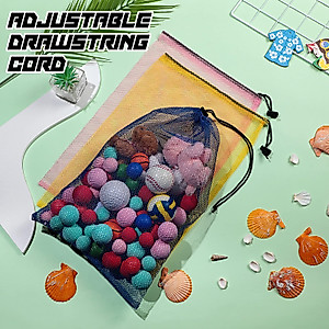 48 Pcs Mesh Laundry Bags Mesh Drawstring Bags Toy Storage Bags, 18 x 12 Inch Mesh Drawstring Gym Bag Nylon Stuff Sack Mesh Ball Bag for Travel Toy Sports (Vivid Color)