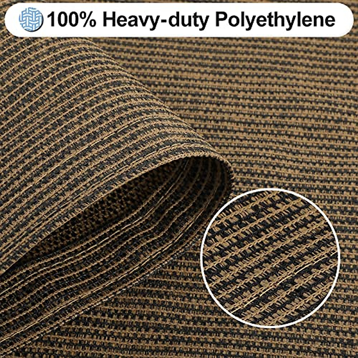 OutdoorLines Plastic Tarp Outdoor Rugs for Patio 8 x 10 ft - UV and Weather Resistant Patio Carpet, Stain Resistant Plastic RV Camping Mats for Porch, Garden, Camper and Picnic, Brown