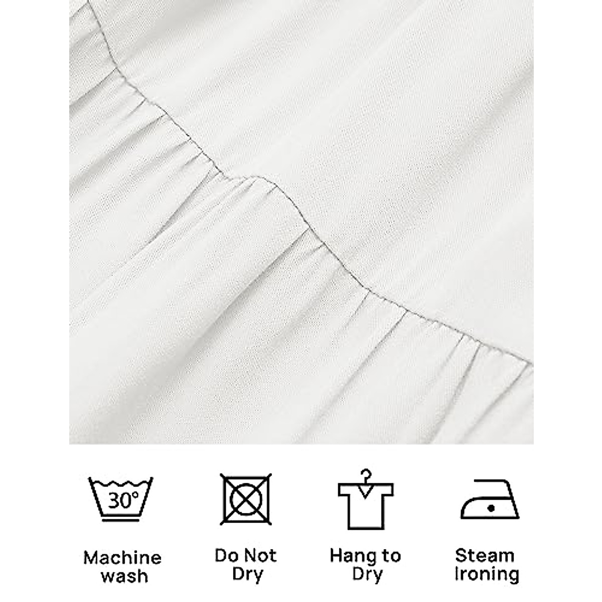 ZESICA Women's 2023 Boho Summer Square Neck Puff Sleeve Off Shoulder Smocked Tiered Casual A Line Short Mini Dress,White,Medium