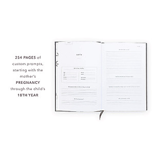 Promptly Journals, A Complete Childhood History: From Pregnancy to 18 Years Old (Powdered Lilac, Purple, Leatherette) | Baby Book and Pregnancy Journal | Baby Memory Book